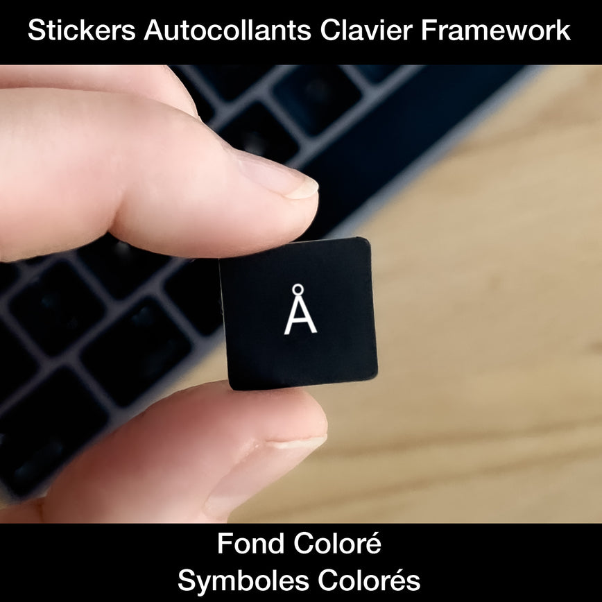 Stickers Clavier Framework (Fond Coloré + Symboles Colorés) • Keyshorts