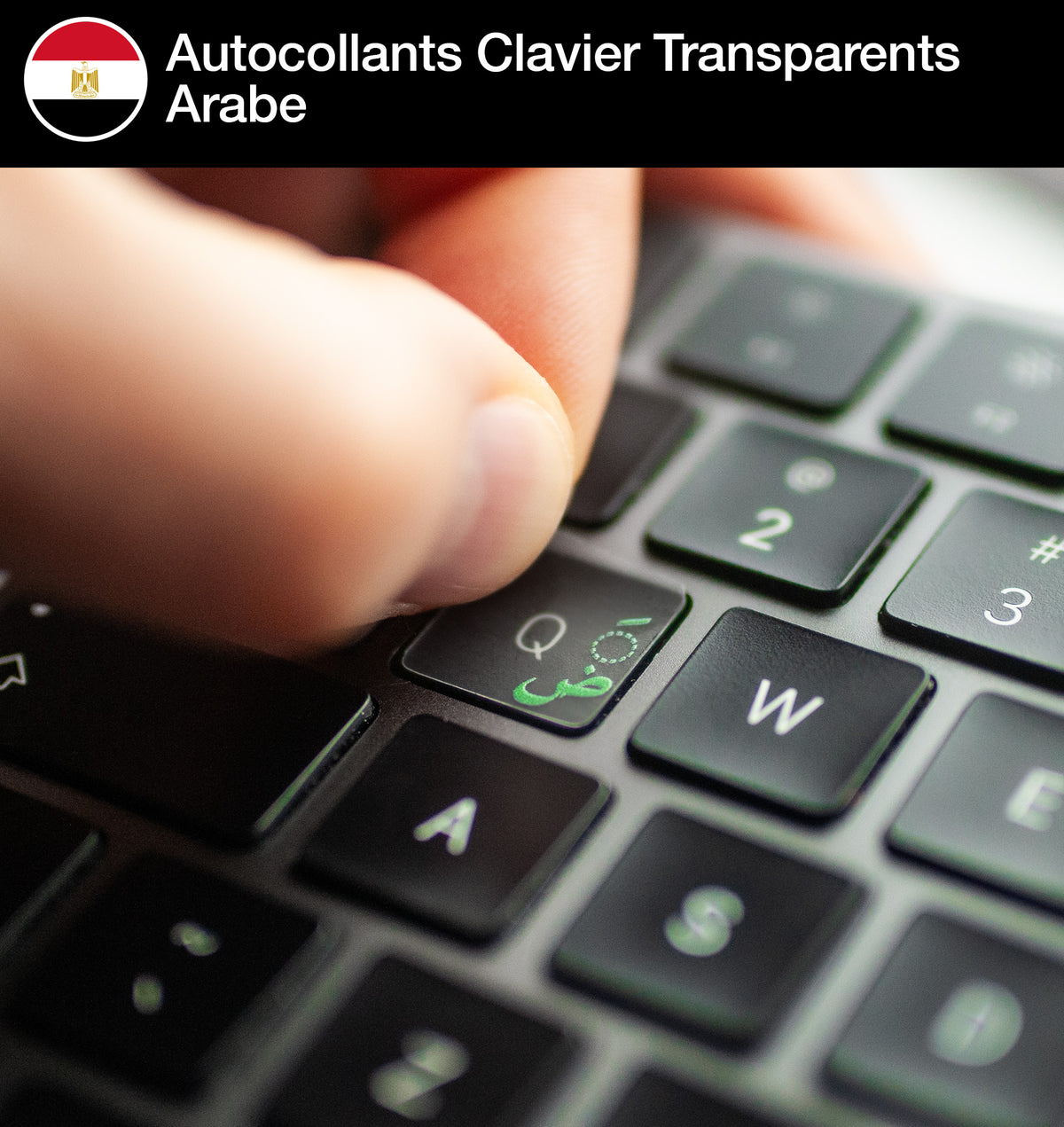 Stickers Autocollants Clavier Transparents Arabe | Keyshorts